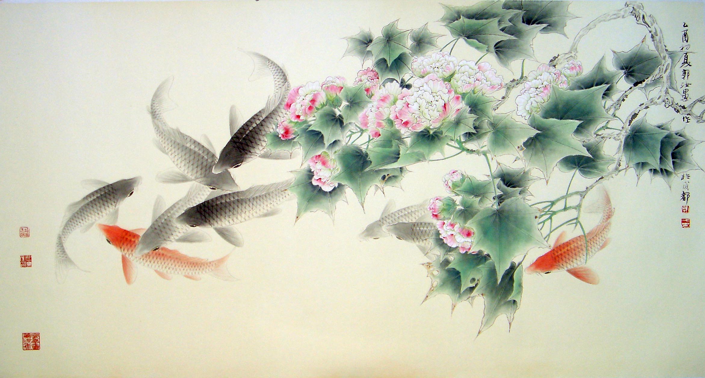 刺绣芙蓉鲤鱼,蜀绣芙蓉鲤鱼(第2页)_大山谷图库